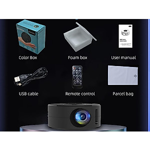Portable Home Mini USB Projector for Phone with Remote Controller Built-in Speaker,Audio Port,Android iOS Phone Tablet USB Flash Driver Compatible
