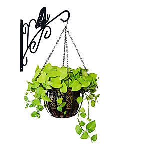 EMPHY 4Pack - 24 Inch 4 Leads Hanging Chain with Hooks Flower Pot Chain Replacement Plant Hangers for Bird Feeders, Planters and Lanterns (Black)