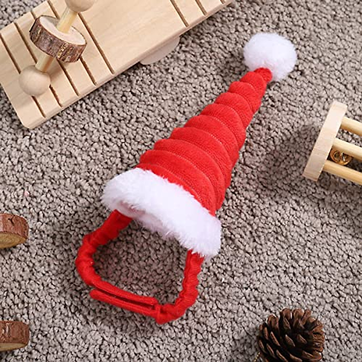 POPETPOP Guinea Pig Costume - Cat Santa Hat Pet Christmas Hat Santa Claus Cap Head Accessories for Rabbit Hamster Guinea Pig Rats Kitten and Small Animals
