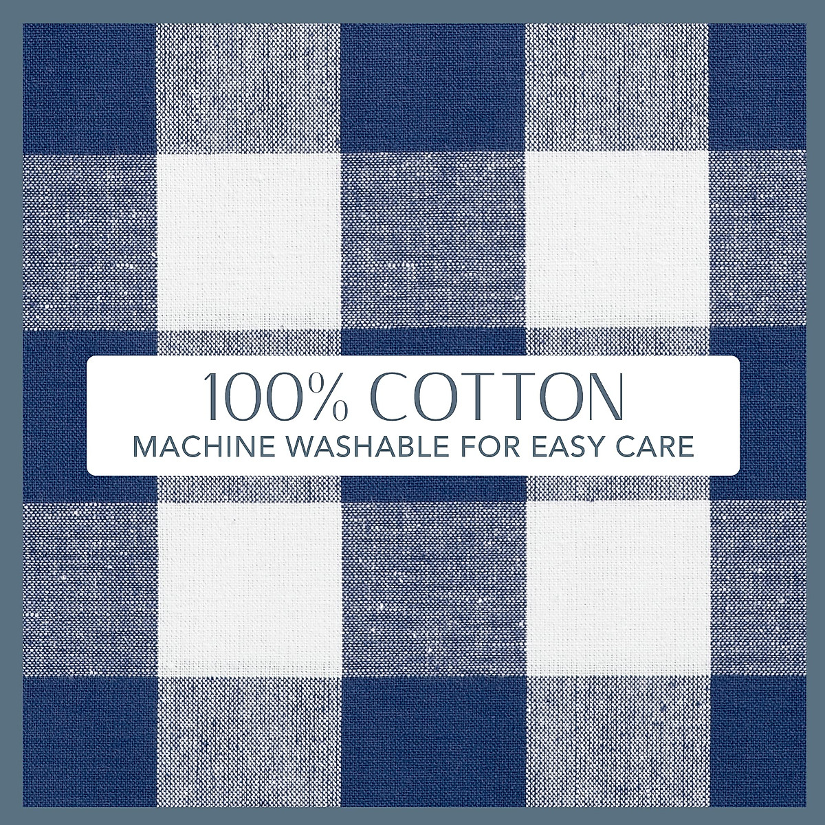 Elrene Home Fashions Farmhouse Living Buffalo-Check Table Runner, Rustic Kitchen and Table Linens, 13" x 70", Blue/White