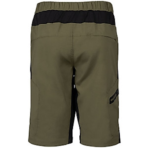 Zoic Men's Ether Mountain Bike MTB Cycle Riding Short with Padded Essential Liner Relaxed Fit 12 inch Inseam, UPF 50+, Malachite, size Medium