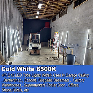 CAIKAG T8 LED Bulbs 4 Foot, T12 LED Replacement 4FT 72W Fluorescent Tube Lights,7200lm 6500K Cool White,2 Bi-Pin G13 Base Type B Tube Lights, Ballast Bypass, Double Ended Power, NO RF FM Driver