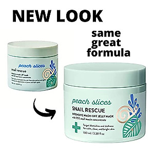 Peach Slices | Snail Rescue Intensive Treatment Wash-Off Face Mask | 95% Snail Mucin | For Dark Spots & Blemishes | Refreshing & Calming Mask | Clear, Radiant, & Hydrated Skin | Skin Care | 3.38 oz