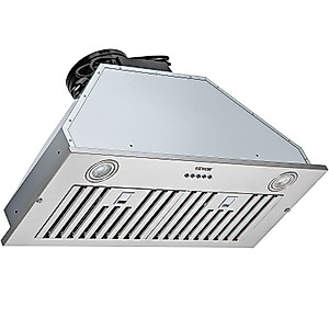 VEVOR Insert Range Hood, 800CFM 3-Speed, 30 Inch Stainless Steel Built-in Kitchen Vent with Push Button Control LED Lights Baffle Filters, Ducted/Ductless Convertible, ETL Listed…