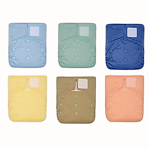 KaWaii Baby One Size Heavy Duty HD2 Cloth Diaper Shells, Reusable, Washable, Leakproof for babies 8-36 lbs - Pack of 6