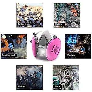 TANGS Reusable Half Facepc Cover, Respirаtor 6200 with 4 PCS 2091 Filter, Used for Painting, Dust, Welding, Metal Cutting and Other Work Protection