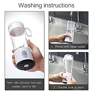 Portable Blender for Shakes and Smoothies: Personal Size Single Serve Travel Fruit Juicer Mixer Cup with Rechargeable USB Small Electric Individual Mini Blender for Juice Milk - White