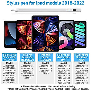 Stylus Pen for ipad, Active Pencil with Quick Charge, Palm Rejection Tilt Sensor, Magnetic Apple Pen Compatible with 2018-2022 iPad Pro 11"/12.9",iPad 10/9/8/7/6,iPad Mini 5/6,iPad Air3/4/5