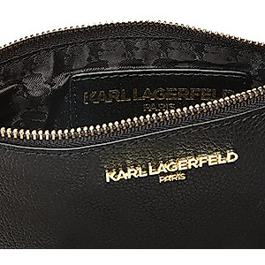 Karl Lagerfeld Paris womens Wristlet, Black/Gold, One Size US
