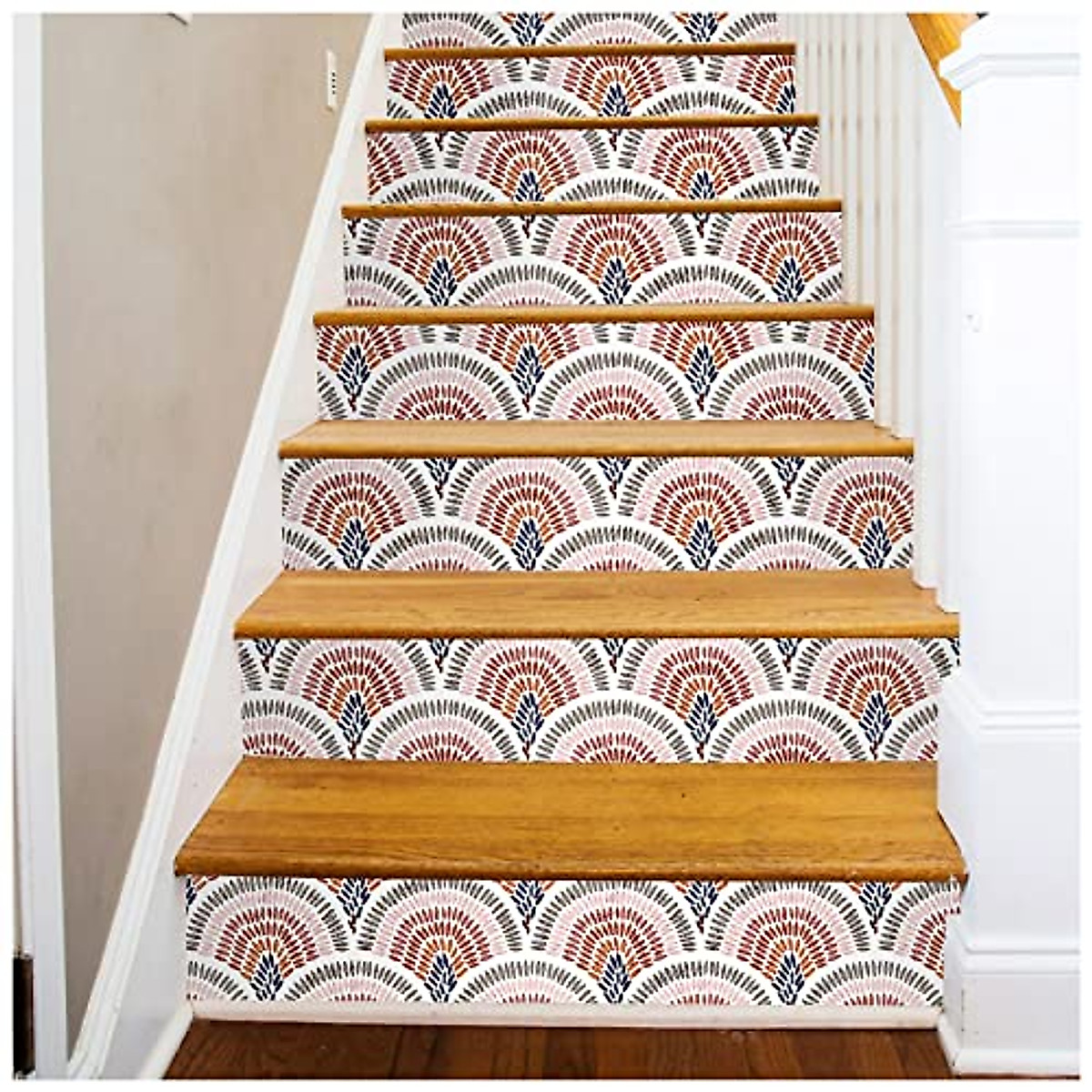 HAOKHOME 96090 Polka Dot Scall Peel and Stick Wallpaper Wave Pink/White/Brown Stick on Removable Home Decorations 17.7in x 118in