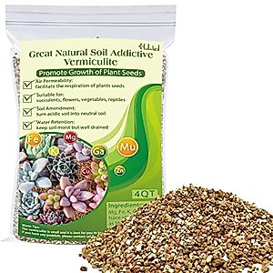Halatool 4 QT Horticulture Vermiculite Professional Soil Addictive Coarse Grade Vermiculite for Plants Gardening Mushrooms Seed Starting