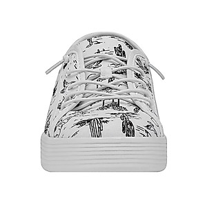 Hey Dude Cody Desert White/Black Men's 10 & Women's 12 | Unisex Sneakers | Unisex Slip On Shoes | Comfortable & Light-Weight