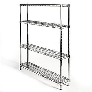 Shelving Inc. 10" d x 36" w x 72" h Chrome Wire Shelving with 4 Tier Shelves, Weight Capacity 800lbs Per Shelf