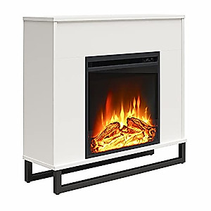 Ameriwood Home Ratcliff Electric Fireplace Mantel, White