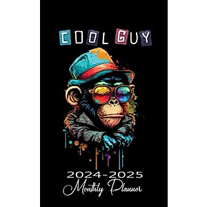 Cool Guy: 2 year, 24 months Pocket Size calendar January 2024-December 2025 for Monkey Lover