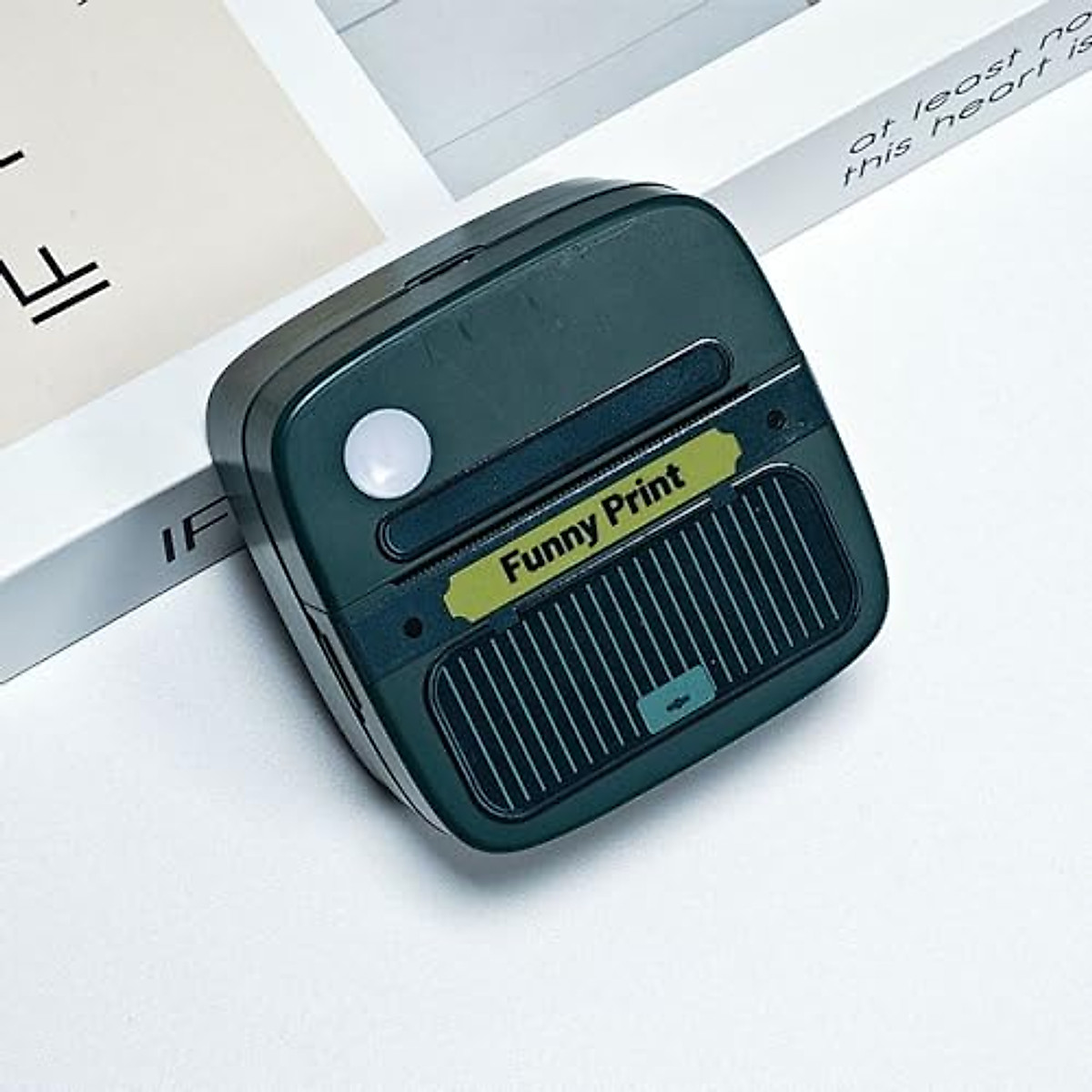 HXBER Mini Printer, Mini Pocket Printer Portable Thermal Instant Photo Printing Label Maker Machine BT Wireless Connect Compatible with Android or iOS APP Support Receipt Label Memo Sticker Notes