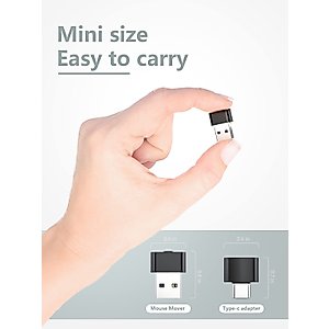 Geyes Mouse Jiggler, Undetectable Mouse Mover Device Has Two Swing Modes Jiggle and Multi-Track,Keeps for Computer/Laptop Awake, Driver-Free, Plug-Play with USB-C Adapter (Metal Black)