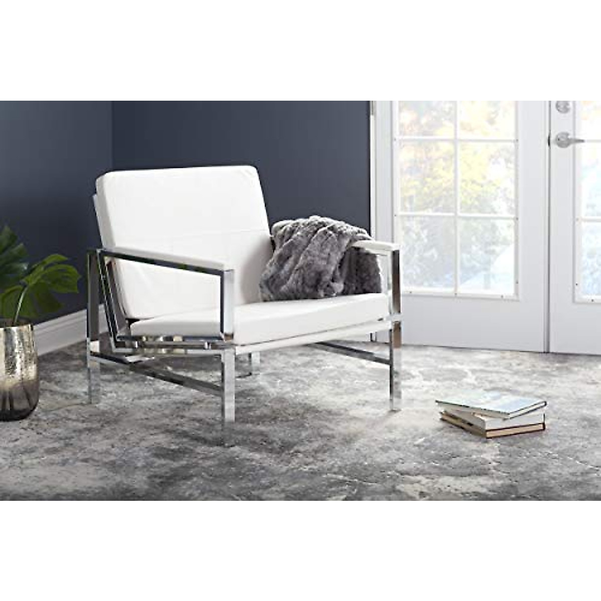Studio Designs Home Arms, Modern Atlas Accent Chair, 250, White