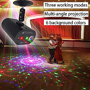 Party Lights Disco Lights,Sound Activated Strobe Light with Remote Control Stage Lights,DJ Lights Various Patterns Projector Effect for Bar Club Birthday Parties Christmas Holiday Party Decorations