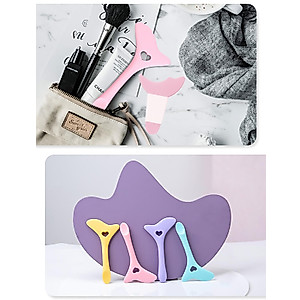 SUMEITANG Eyeliner Stencils 2Pcs Reusable Silicone Eyeliner Aid Mascara Shield Multifunctional Makeup Stencil for Beginners Eyeliner Eyelash Eyeshadow Lipstick Applicator Guide Tool Easy to Use-Yellow