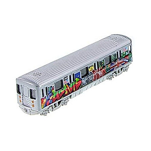 MTA New York City Metro Subway with Latino Union Jack Graffiti 7" Diecast Model 1:100 Scale