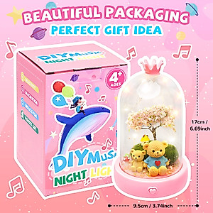 SEKEAHU Satkago Crafts for Girls Ages 4-8 8-12, Music Box and LED Novelty Toys Christmas Gifts Arts and Crafts for Kids Ages 8-12 4-8