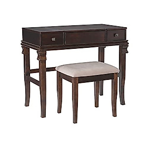 Linon Angela Walnut Vanity Set,30" x 36" x 18"