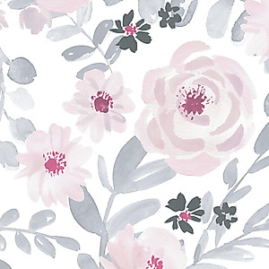 Bedtime Originals Blossom Fitted Mini Crib Sheet - Pink, Gray, White, Floral