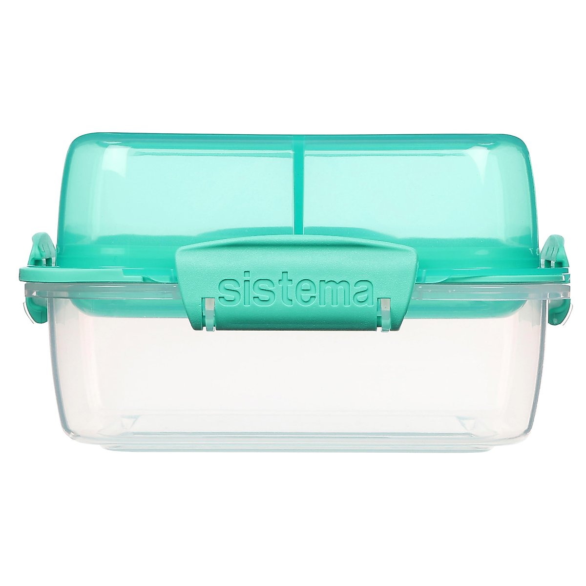 Sistema 1.24L Lunch Stack Square to Go Assorted Colours, Polypropylene, 1.24 Litre