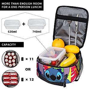 Yiwbor Cartoon Lunch Box Reusable Lunch Bag Anime Insulated Tote Bag for Travel Picnic Office Gift