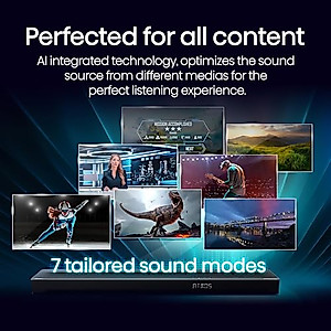 Hisense AX5125H 5.1.2Ch Sound Bar with Wireless Subwoofer, 500W, Dolby Atmos, Bluetooth 5.3, EzPlay, 4K HDMI Pass Through, Roku TV Ready, DTS:X, HDMI/AUX/ARC/Optical/USB, 7 EQ Modes