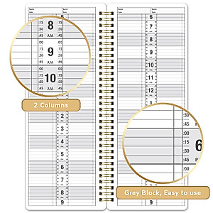 Appointment Book – Undated Salon Appointment Book, 15 Minute Intervals Day Planner, 4.5’’ x 11.5’’ Daily＆Hourly Schedule Book, 2 Column＆200 Pages, Strong Twin-Wire Binding, Hardcover, SPA Organizer