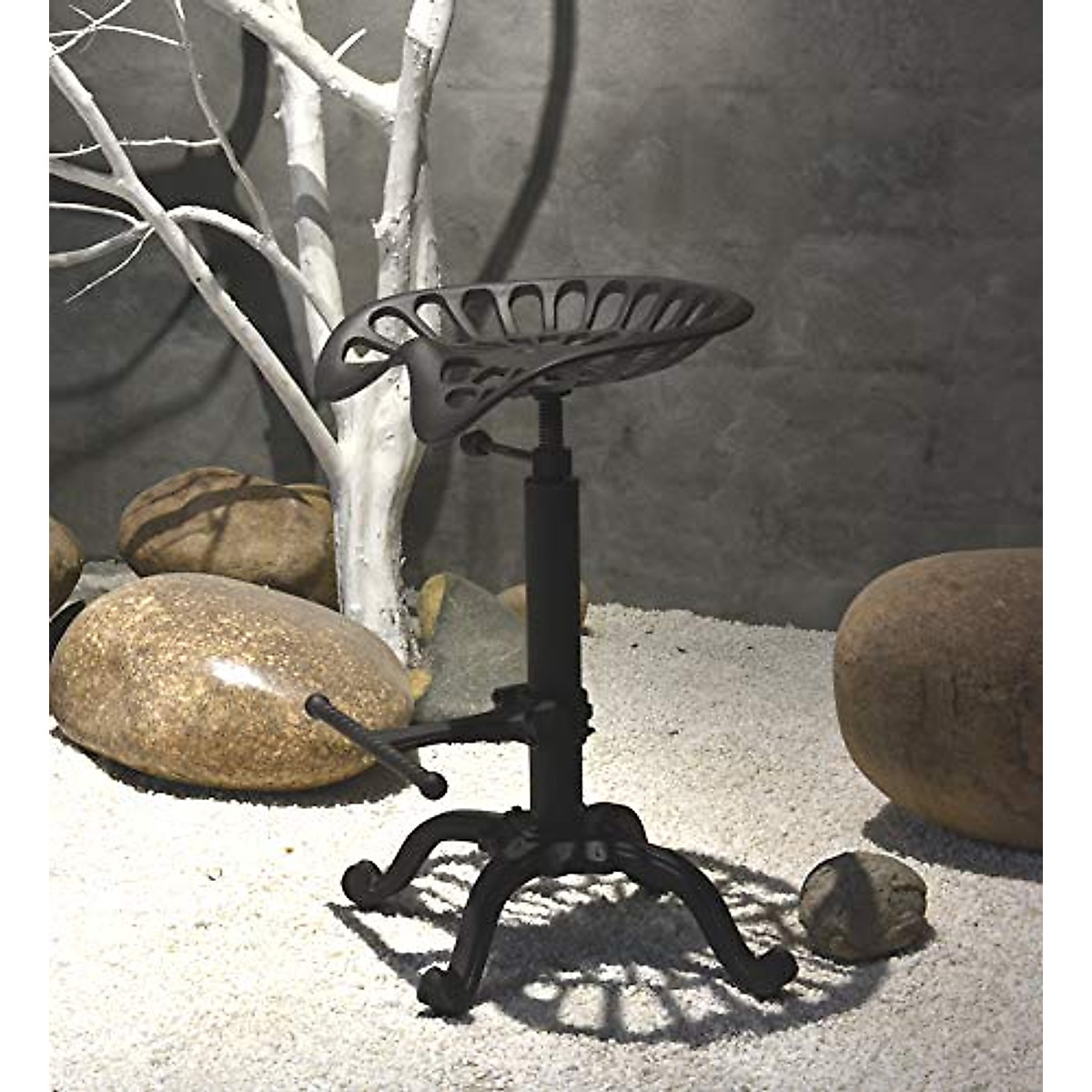 Diwhy Rustic Industrial Farmhouse Tractor Seat Counter Height Adjustable Bar Stool Cast Iron Swivel Stool Industrial bar Chair (Rust, Cast Iron)