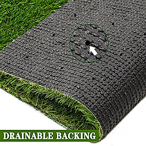 AYOHA Artificial Turf 4' x 5' with Drainage, 1.38 Inch Realistic Fake Grass Rug Indoor Outdoor Lawn Landscape for Garden, Balcony, Patio, Synthetic Grass Mat for Dogs, Customized