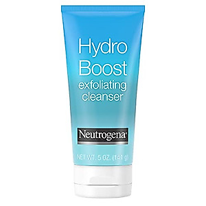 Neutrogena Hydro Boost Gentle Exfoliating Daily Facial Cleanser with Hyaluronic Acid, Face Wash Clinically Proven to Increase Skin's Hydration Level, Oil-Free & Non-Comedogenic, 5 oz
