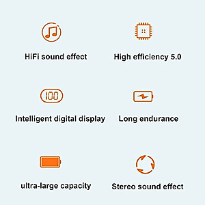 Wireless Bluetooth Headphones, with Charging Case, LCD Display, Noise Cancelling Microphone, HiFi Stereo Sound, 2000 mAh Charging Box, for Sport, Gaming