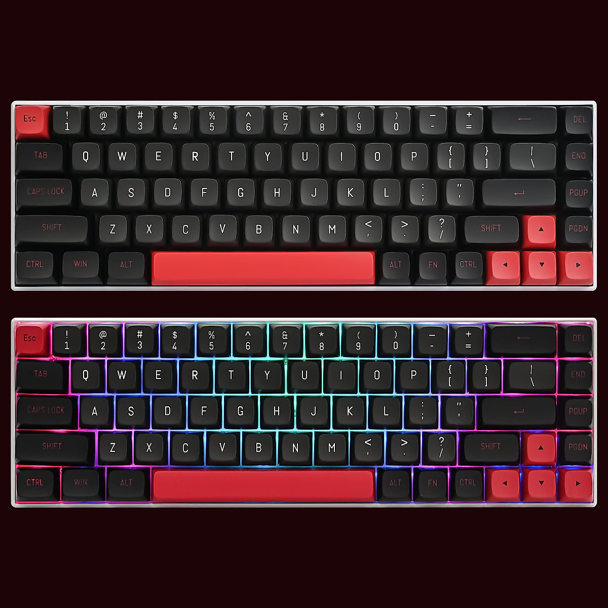 Mosptnspg 160 Evil Dolch Full Key Cap Group, CSA Profile Custom Keycaps PBT Double Shot ANSI Layout Keyboard for Cherry/Gatron MX Switches Mechanical Gaming Keyboards(Durge Black)