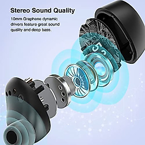 Aruind True Wireless Earbuds Bluetooth Headphones, 160H Playtime Earbuds with LED Display, IPX7 Waterproof Sports in-Ear Earbuds, CVC 8.0 Noise Cancelling Deep Bass Earphones for iPhone/Android