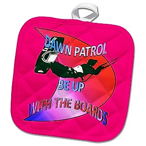 8x8 Potholder - Kitesurfer Action Extreme Sport Red and Pink Art Vector Art - Kitesurfing