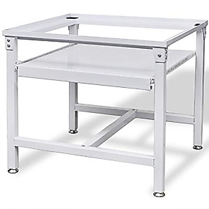 INLIFE Washer Dryer Stand with Pull-Out Shelf, Heavy Duty Washing Machine Pedestal Adjustable Height Base for Mini Air Conditioner Refrigerator Dryer 24.8"x21.3"x12.2"(WxDxH)