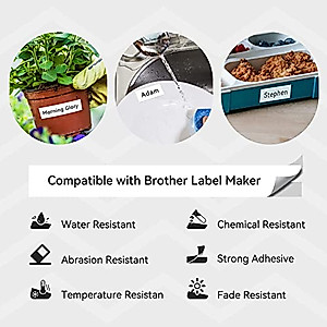 4 X Black Tape Compatible with Brother Label Maker Tape TZe-241 18mm 0.7 Laminated White, Replacemen for P Touch TZe Tape for PTD410 PT-D400 PT-D610BT PTD600