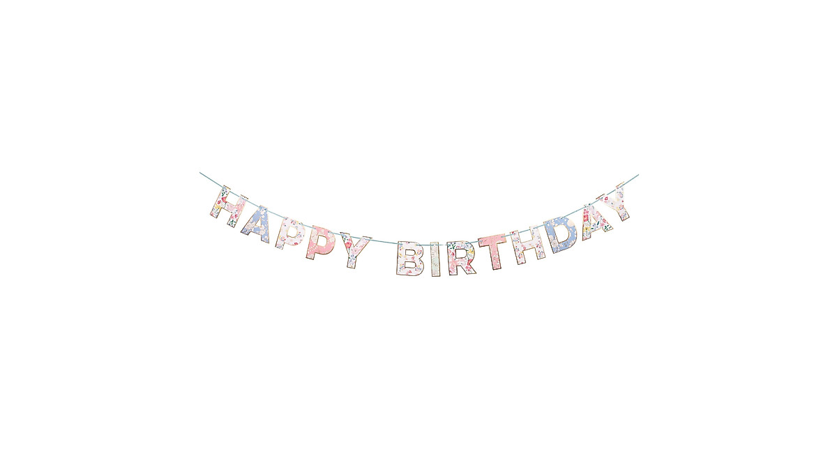 Meri Meri English Garden Birthday Banner - 6' Garland