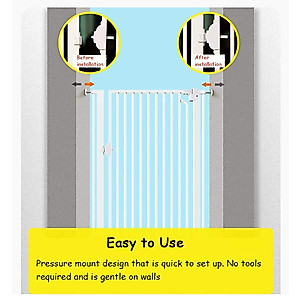 Pet Safety Gate Extra Tall 120cm Pet Gate For Dogs and Cats, Baby Safety Gate for Doorways/Stairs/Hallways, White Metal Encrypted Barrier Indoor Safety Gates for Children & Pets, Fits 66-130cm Wide Pe