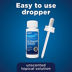 Amazon Basic Care Minoxidil Topical Solution USP, 5 Percent, Hair Regrowth Treatment for Men, Extra Strength, 12 Fluid Ounces