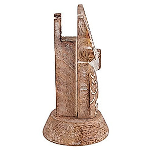 Eximious India White Elephant Gifts for Adults Him Her Wooden Owl Glasses Holder Stand Reading Nightstand Eyeglass Retainer Mom Dad Car SPWW19