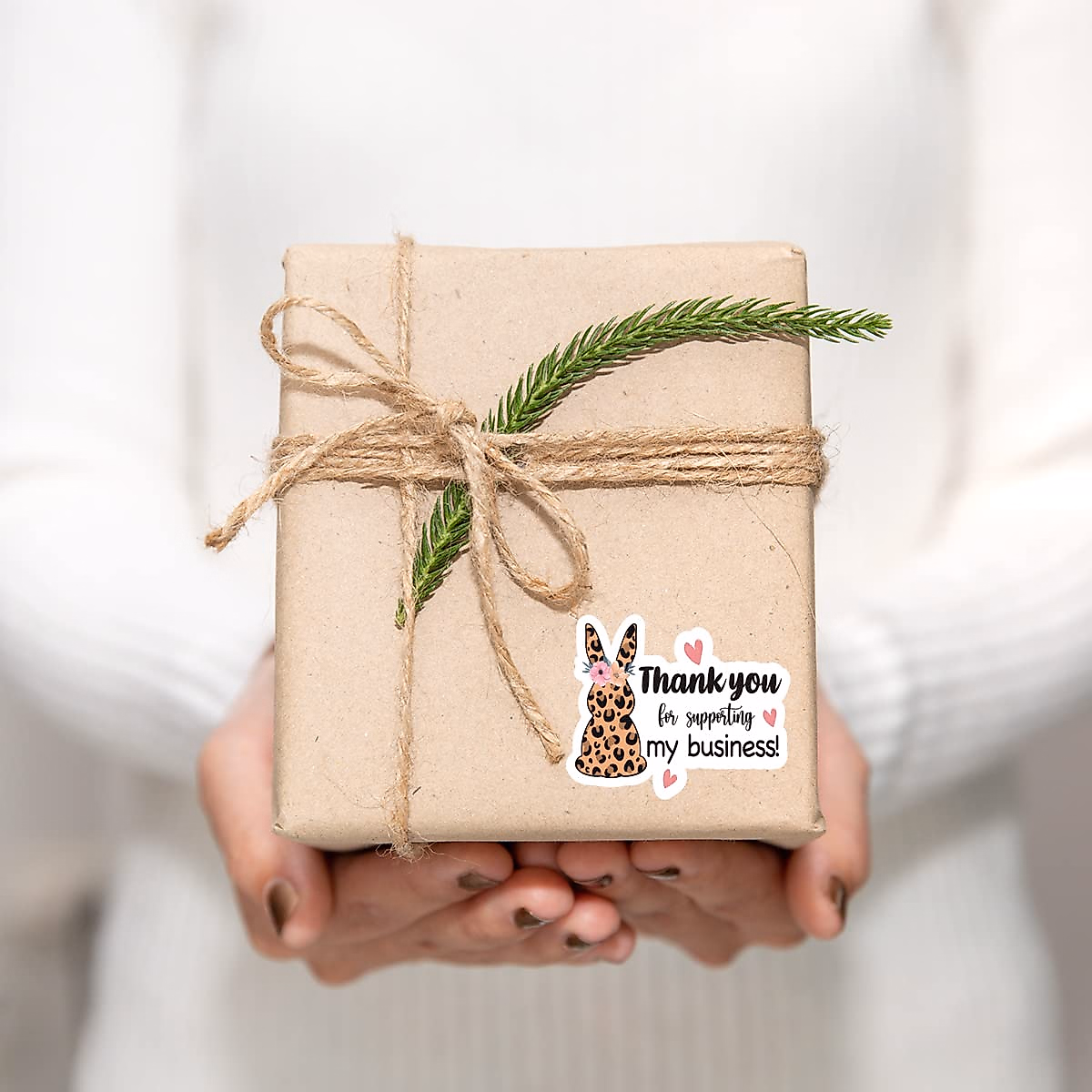 200PCS Thank You for Supporting Easter Bunny Stickers,Cute Small Business Envelopes Stickers for Handmade Goods Business Packages,Easter Day Theme Small Shop Business Stickers for Envelopes Seals