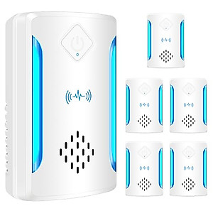 6 Packs Ultrasonic Pest & Insect Repeller, Upgraded Indoor Ultrasonic Repellent for Mosquitoes, Roaches, Flies, Mouse, Geckos, Spiders, Electronic Plug in Pest Control, 2 Mode Switching