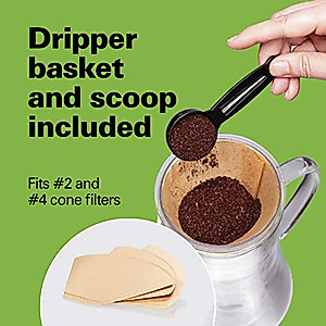 Hamilton Beach Pour Over Drip Coffee Maker, 17 Ounces, Glass Carafe