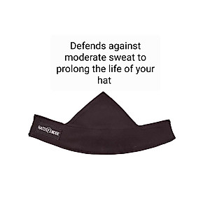 HatDefender Hat Sweat Liner - Washable Reusable Waterproof - Cap Odor Stain Protection (Black) - Patented