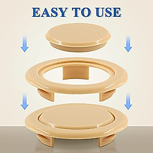 Biaungdo 3 Sets 2 Inch Outdoor Patio Table Umbrella Hole Ring and Cap Set, Standard Size Garden Beach Tablet Thicker Hole Ring Plug and Cap Set(Wood Color)